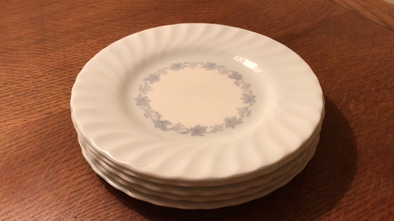 Minton Vineyard blue S574 vintage china plates - YouTube