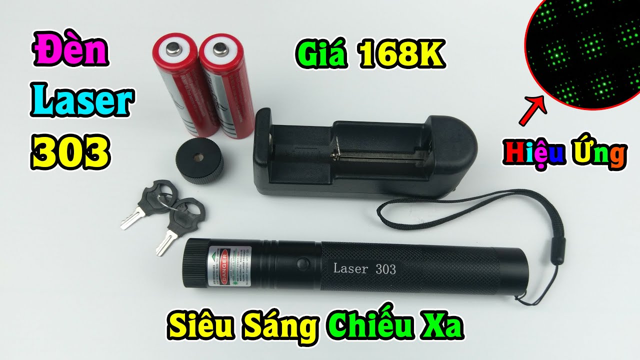 Trên Tay Đèn Laser 303 Siêu Sáng Hiệu Ứng Cực Đẹp - YouTube