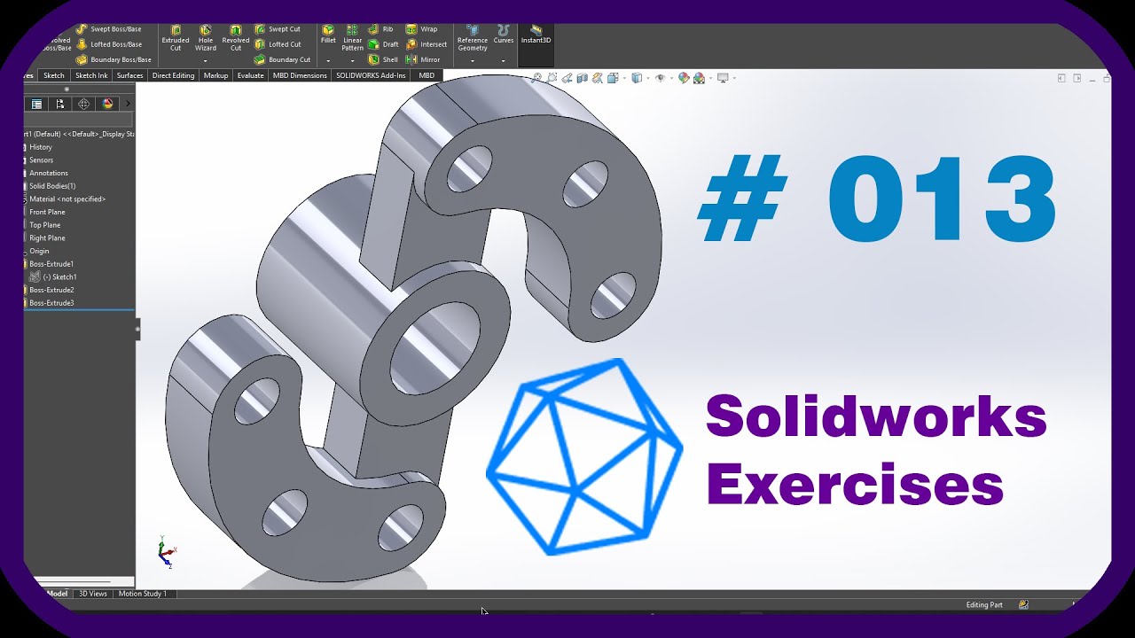 SOLIDWORKS EXERCISES | Exercise #013 - YouTube