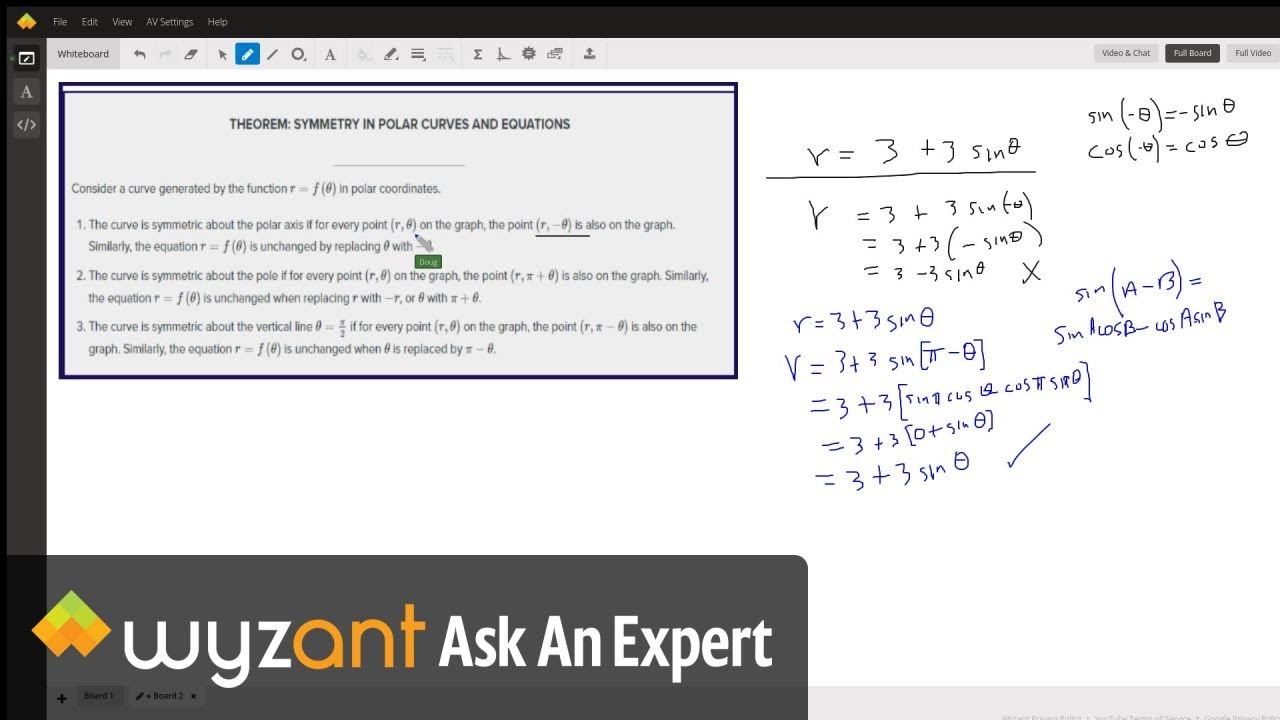 Discuss the properties of limacon defined by r = 3 + 3 sin(theta ...