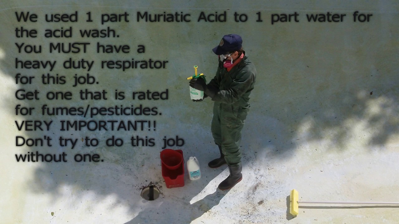 How to acid wash and paint a concrete pool. - YouTube