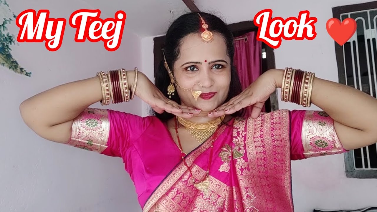MY TEEJ LOOK |MAKEUP AND HAIR |@VandanaJha2122 - YouTube