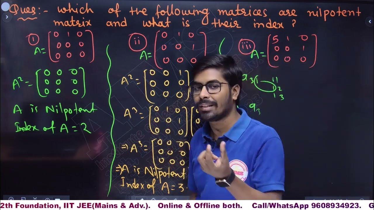 Nilpotent Matrix Complete Analysis PYQs #maths - YouTube