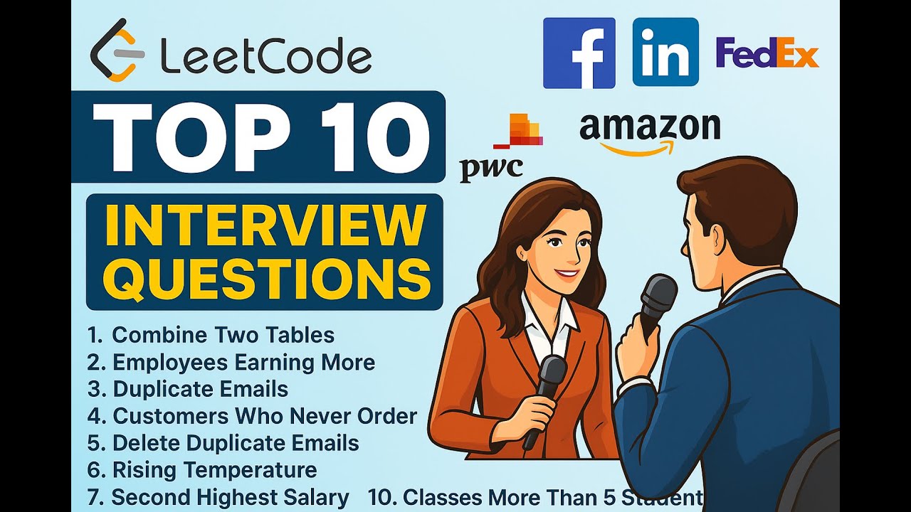 Top 10 LeetCode SQL Interview Questions | SQL Coding Interview ...