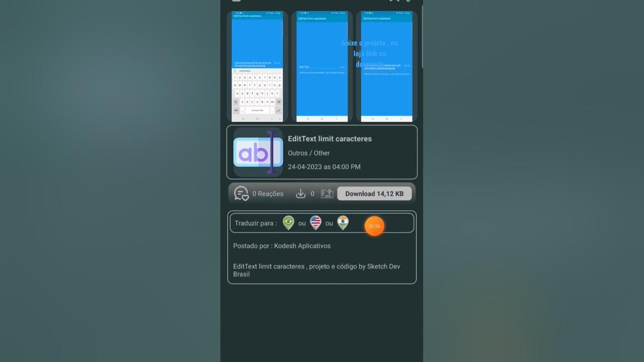 EditText limit projeto #sketchware_pro - YouTube