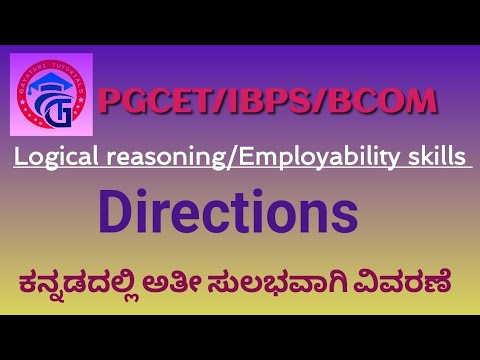 Directions -Employability Skills/Reasoning -BCOM/BBA/BA/BCA/PGCET/IBPS ...