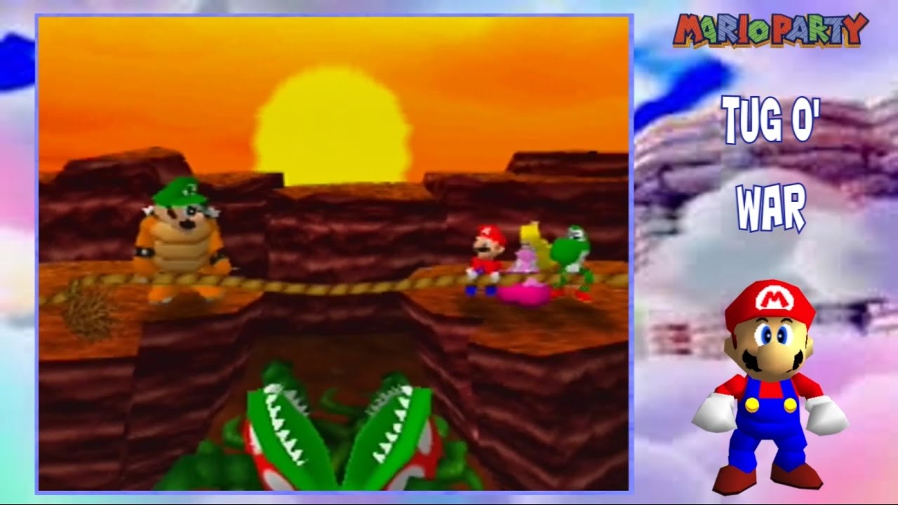 Mario Party 1: Mini-Games (1 vs 3) Tug o' War! - YouTube