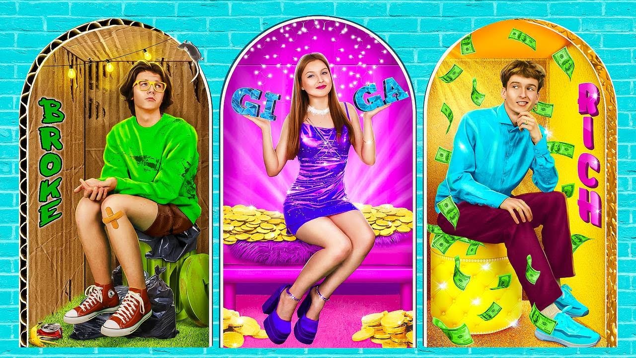 Build a Secret Room! Poor vs Rich vs Giga Rich Bunk Bed - YouTube