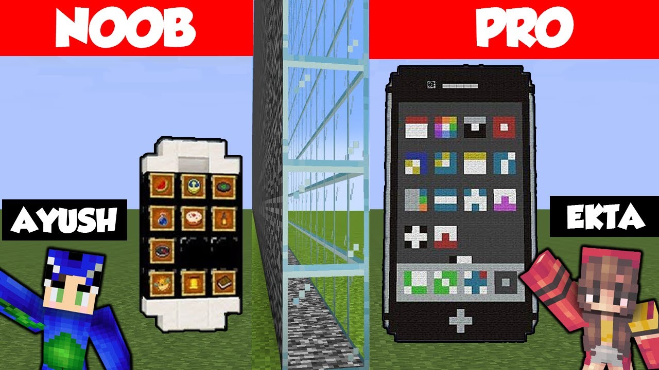 NOOB Vs HACKER : I CHEATED in a Build Battle Challenge 😂 ft. @AyushMore Minecraft - YouTube