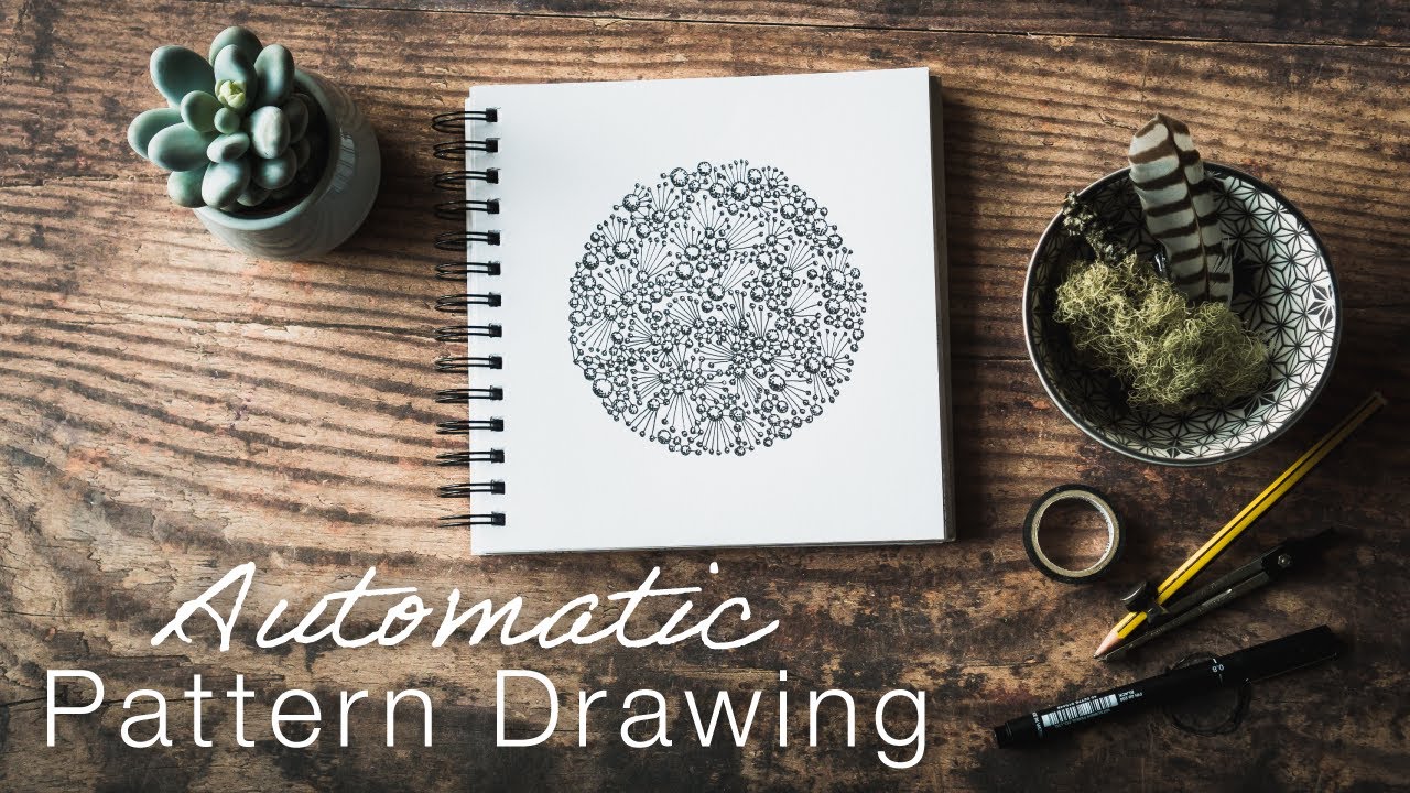Automatic Pattern Drawing | Sketchbook Fineliner Art - YouTube