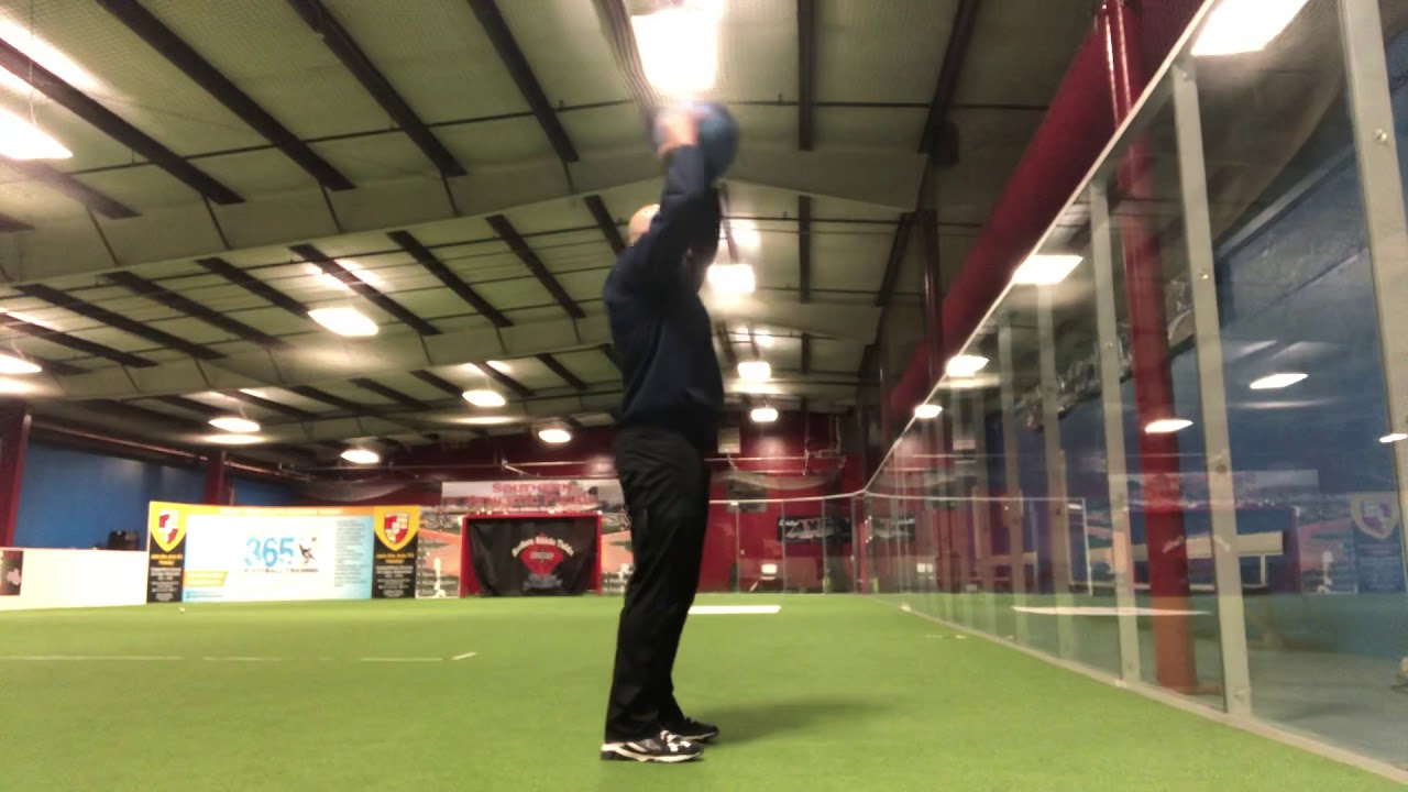 Standing overhead med ball throw - YouTube