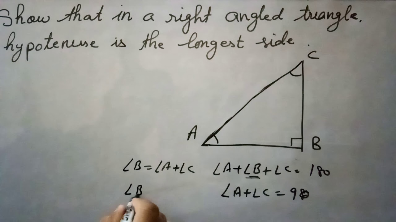 Ex. 7.4 Q No1,Show that in a right angled triangle hypotenuse is the ...