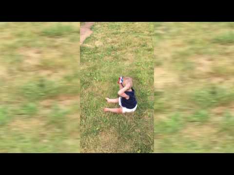 This little girl is better at crunches than me!