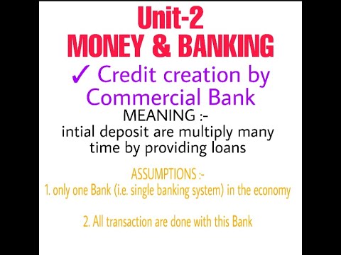 Credit creation | Money creation | Commercial Bank | Money and Banking ...