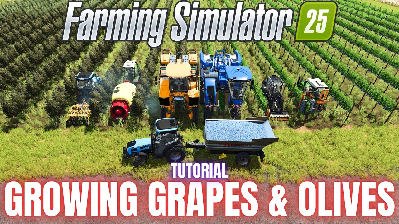 GROWING GRAPES & OLIVES - TUTORIAL - Farming Simulator 25 - YouTube