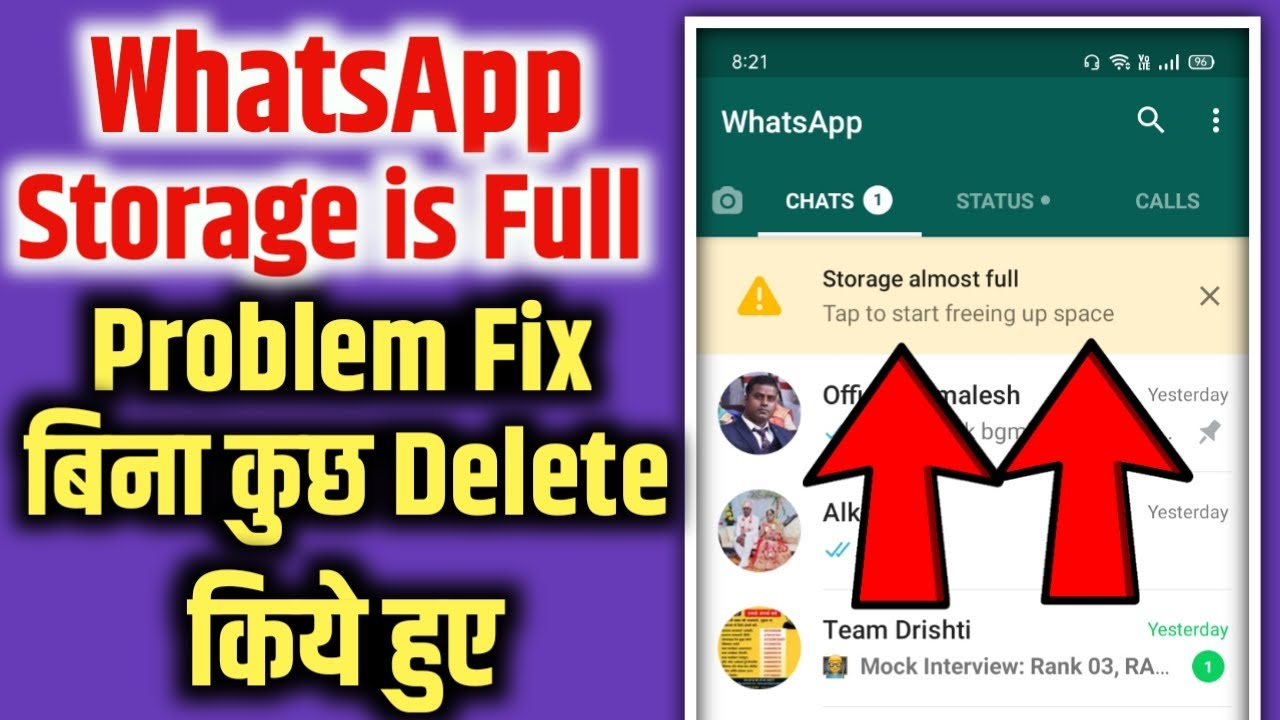storage almost full in whatsapp | storage full problem fix |whatsapp ...