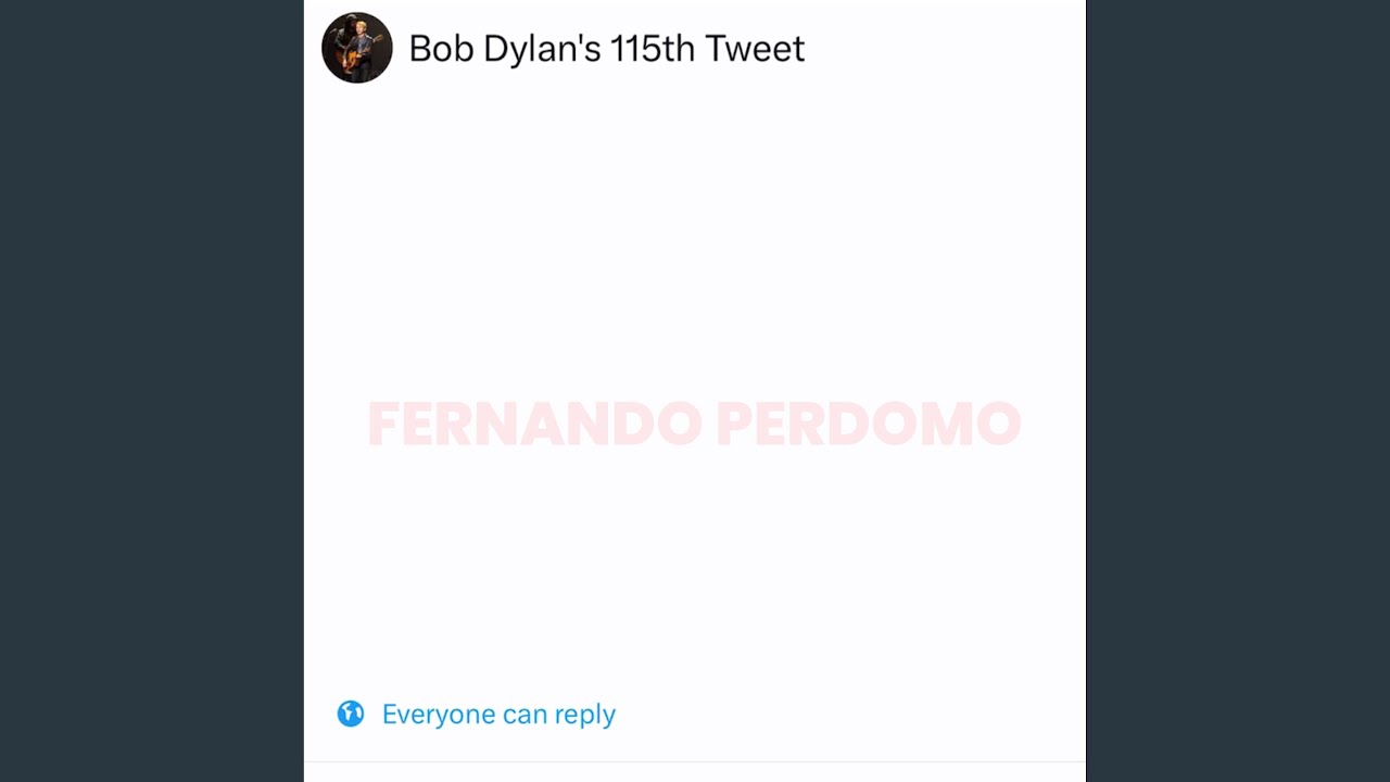Bob Dylan's 115th Tweet - YouTube