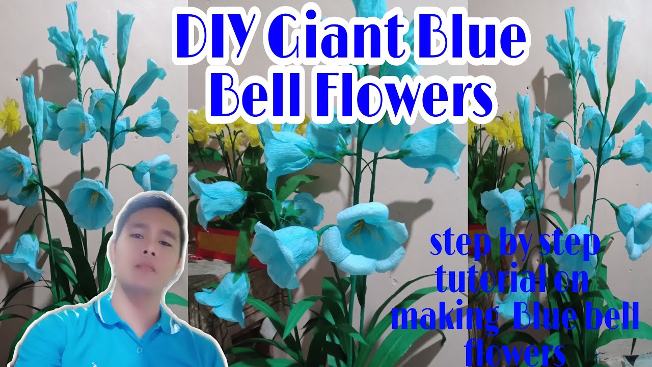 DIY Giant Blue bell flowers | step by step tutorial - YouTube