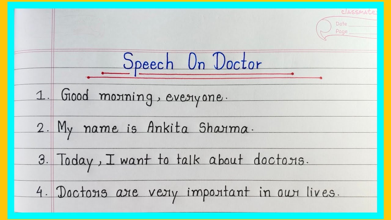 10 Lines Speech On Doctor In English | Easy Sentences About Speech On ...