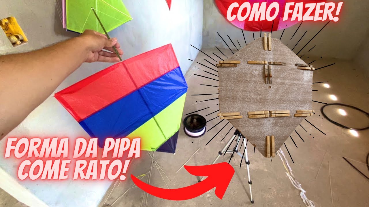 FIZ UMA FORMA DA PIPA COME RATO DE 55cm/-como fazer pipa fácil!!! - YouTube