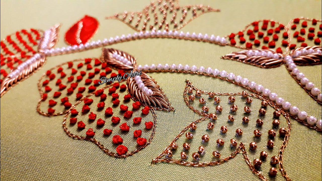 Aari Work Blouse 114 | Trending Aari Brooches Style Blouse Designing ...