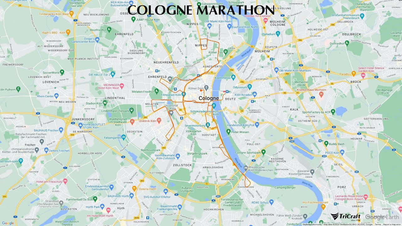 Cologne Marathon Course Map - YouTube