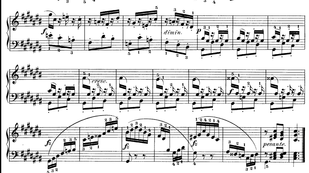 J. S. Bach - The Well-Tempered Clavier, Czerny edition. Book 1, #3 C# ...