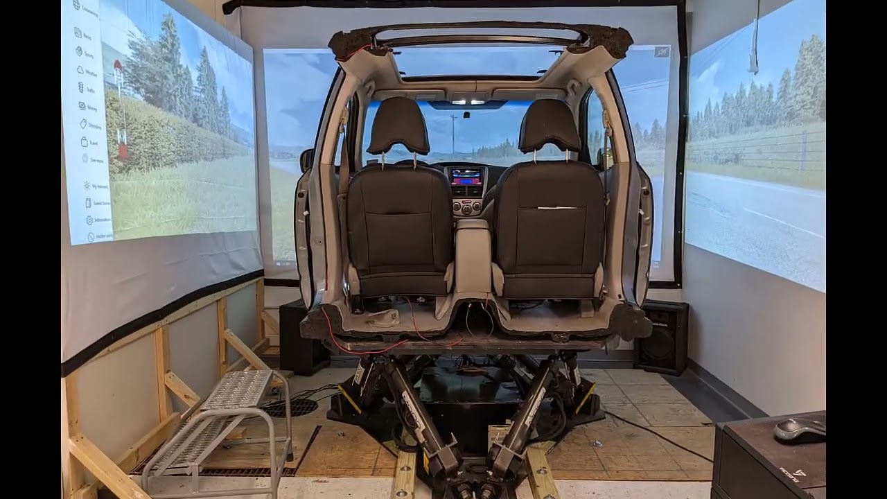 Autonomous Driving Simulator Integrating CAVE and Motion Systems - YouTube