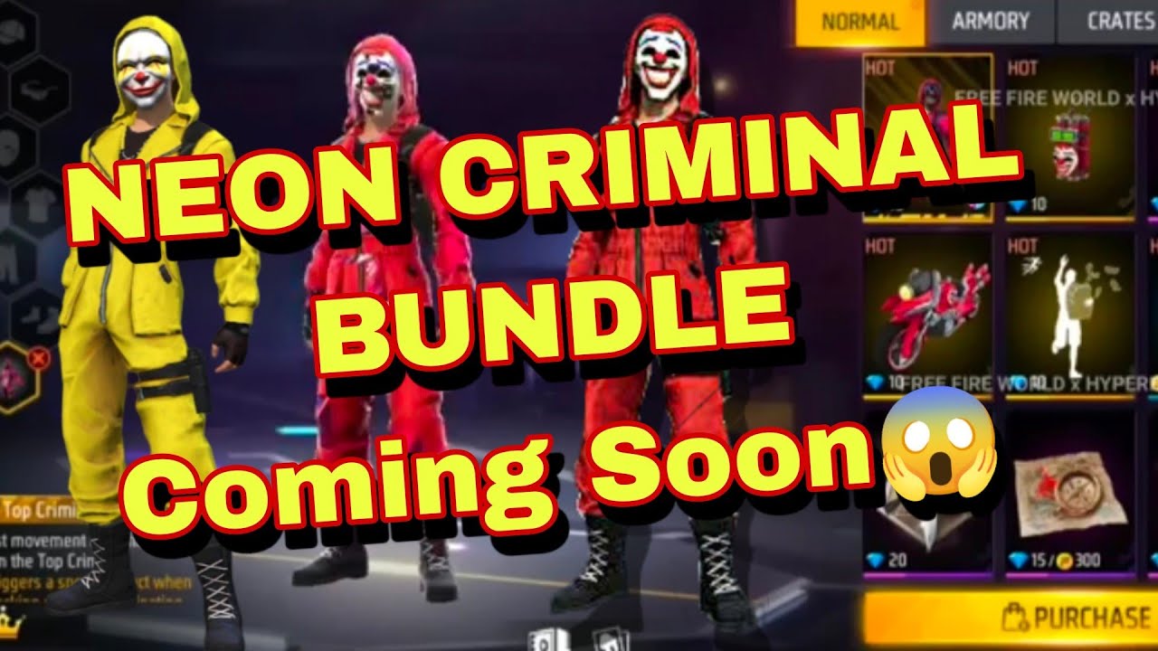 NEON CRIMINAL COMING SOON😱 RED CRIMINAL BUNDLE RETURN /FREE FIRE NEW ...