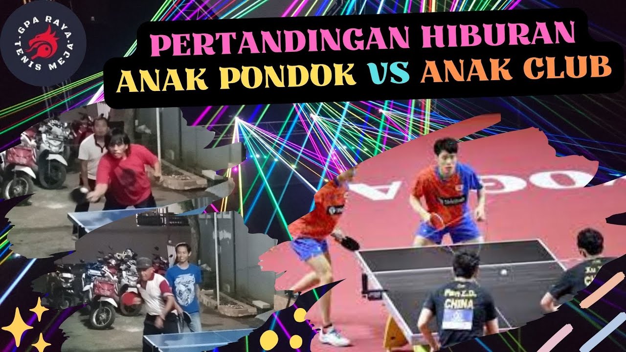 pertandingan tenis meja anak club lawan anak pondok - YouTube
