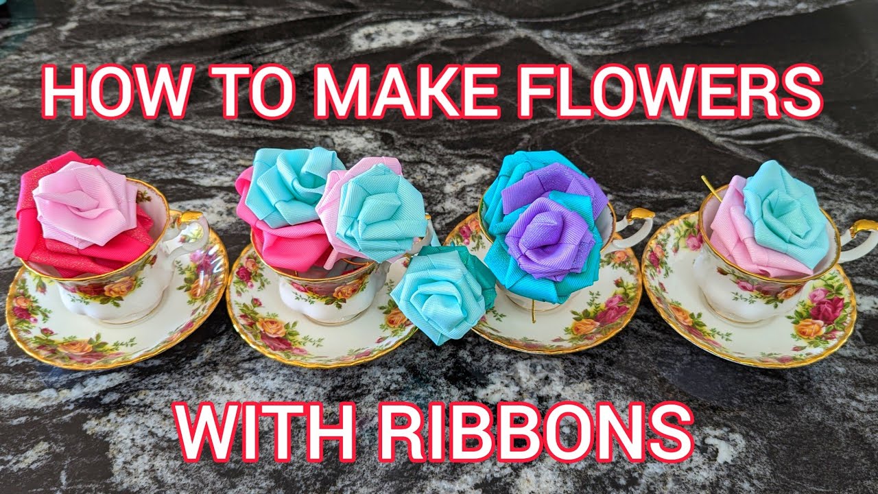 How To Make Flowers With Ribbons | DIY Flowers Using Ribbons | Easy To ...