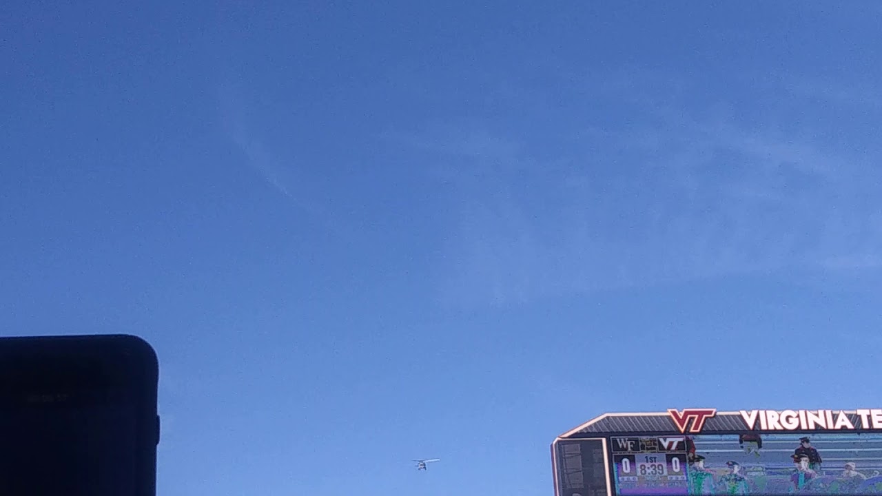 Virginia Tech VS. Wake Forest Helicopter Flyover(Last Saturday) - YouTube