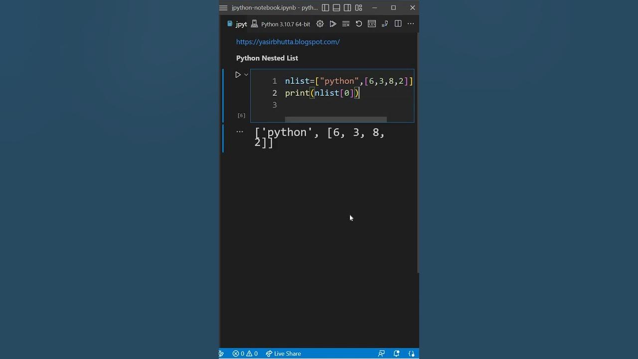 1 List Python Nested List Python For Beginners Youtube