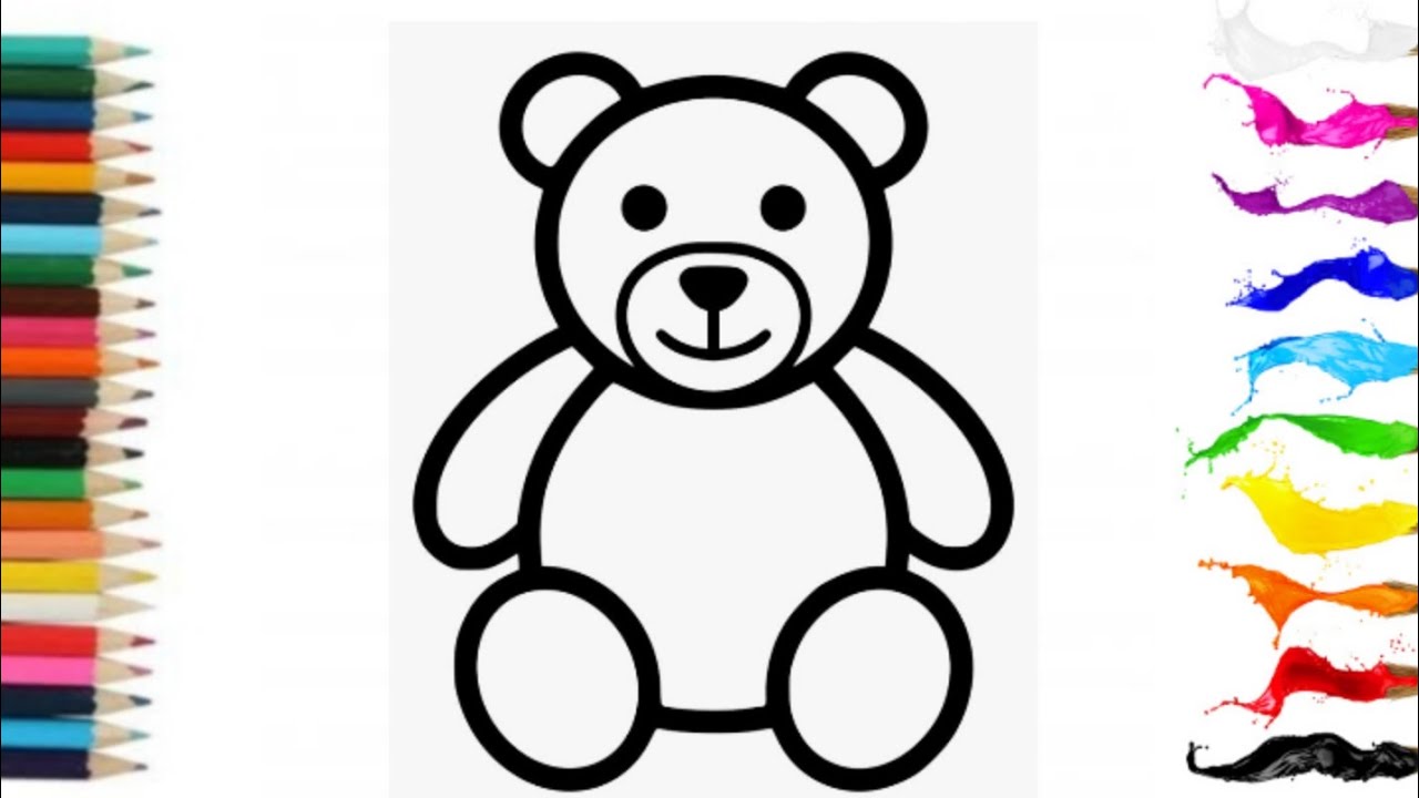 Deddy bear drawing for kids/very interesting and easy tricks - YouTube