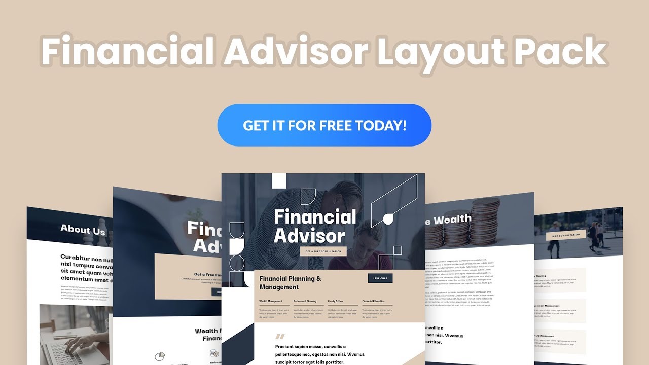 Get a FREE Financial Advisor Layout Pack for Divi - YouTube