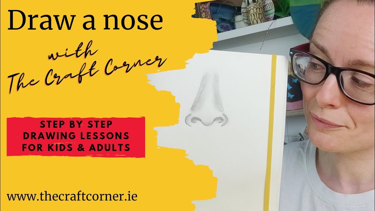 Learn to draw a realistic nose with the craft corner - YouTube