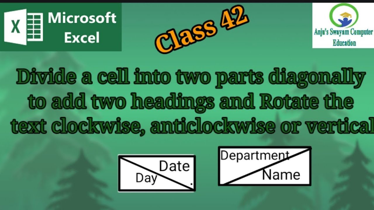 42. Split or divide a Cell diagonally in Excel and insert two headings ...