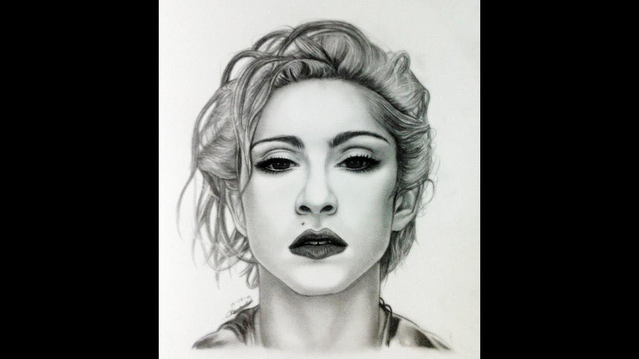 Drawing Madonna By Brandon HV - YouTube