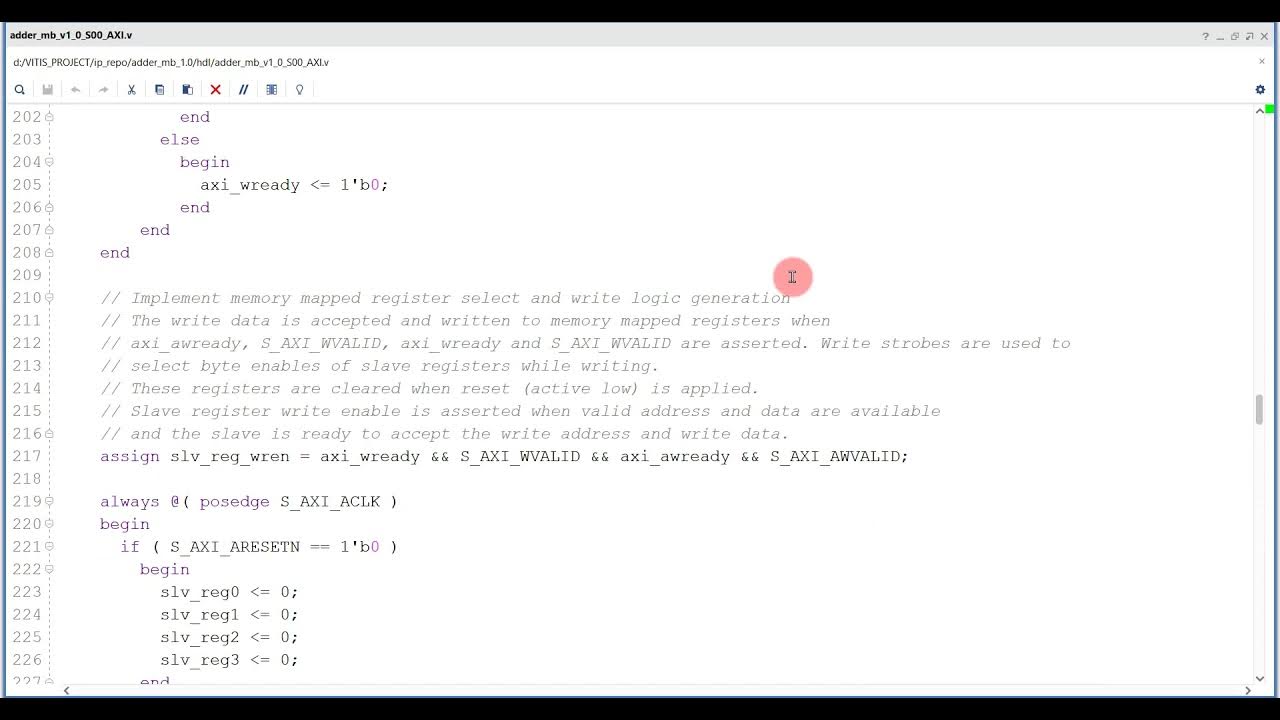Custom Slave AXI LITE Interface for Microblaze with Xilinx Vitis P1 - YouTube