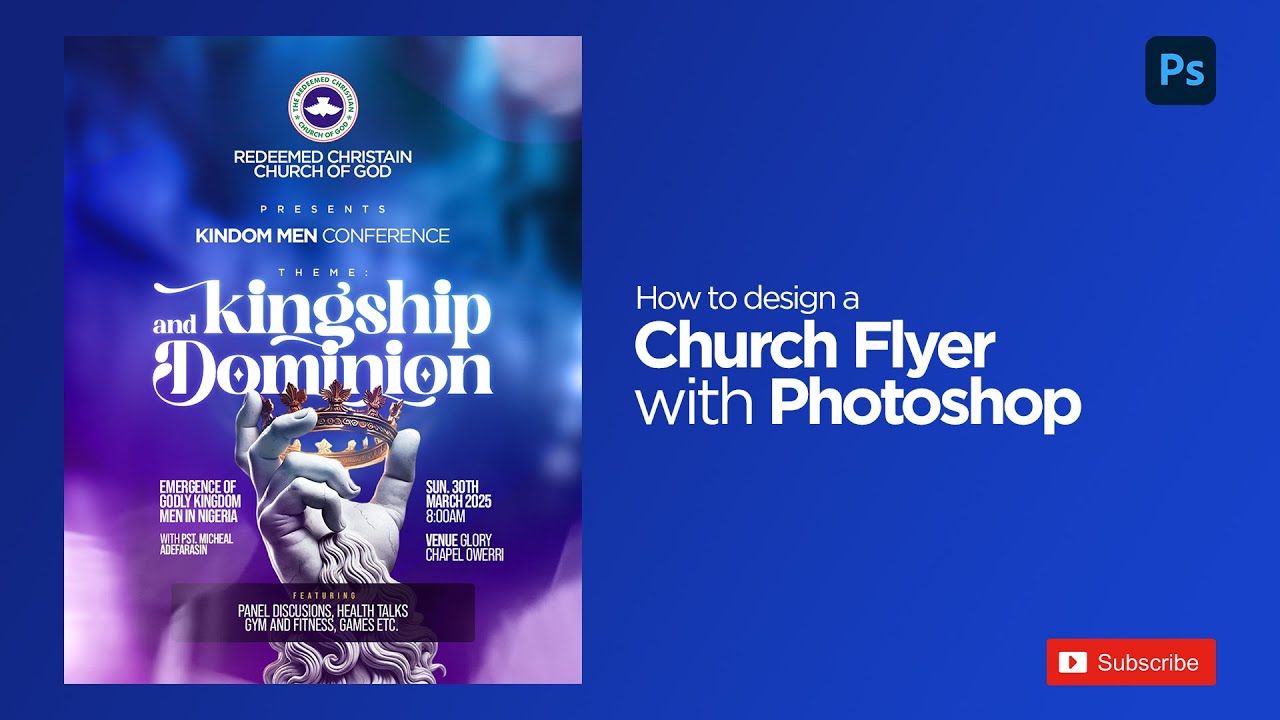 How to Design a Church Flyer with Photoshop CC II Photoshop Tutorial ...