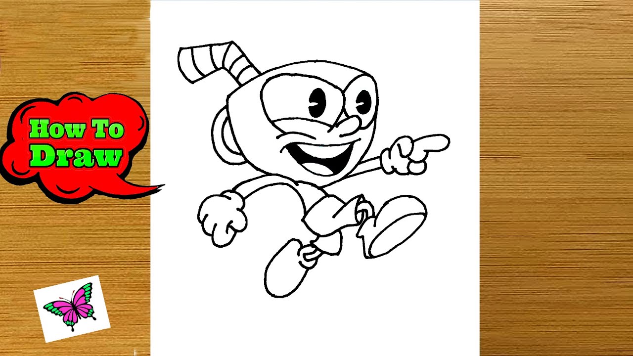 How To Draw Cuphead From The Cuphead Show | Cuphead Drawing Tutorial ...