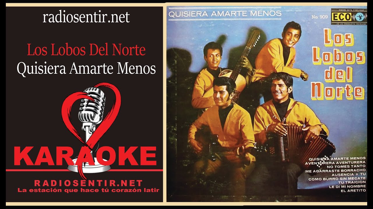 Los Lobos Del Norte Quisiera Amarte Menos Karaoke - YouTube