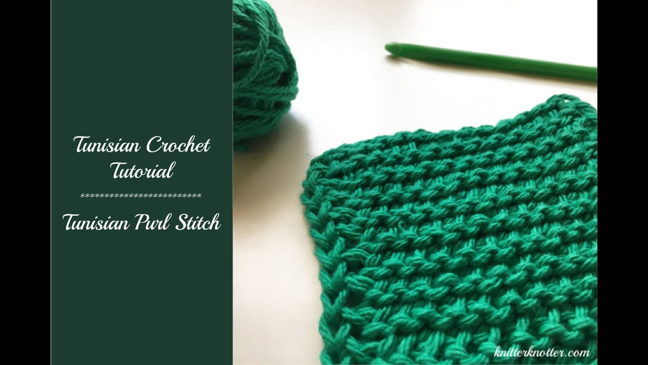 Tunisian Crochet Tutorial - How to make a Tunisian Purl Stitch - Right handed - YouTube