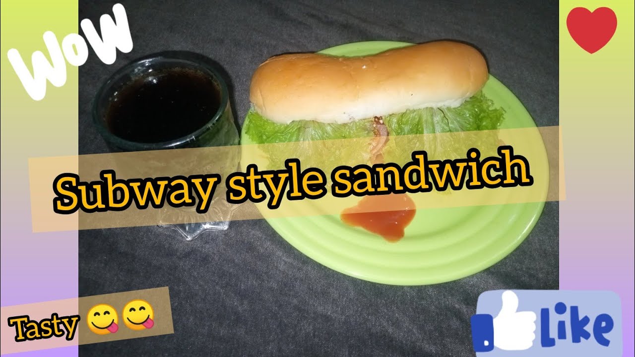 subway style veggie and Patty sandwich| subway sandwich at home | esay ...