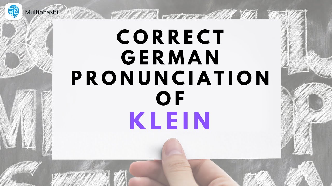 How to pronounce 'klein' (small) in German? | German Pronunciation ...