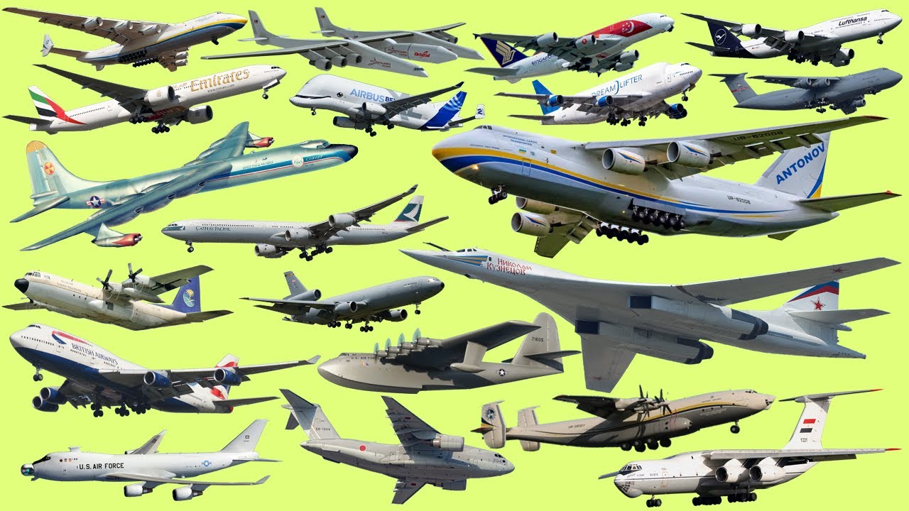 LARGEST AIRCRAFT in the world | Antonov, Airbus, Boeing, Tupolev ...