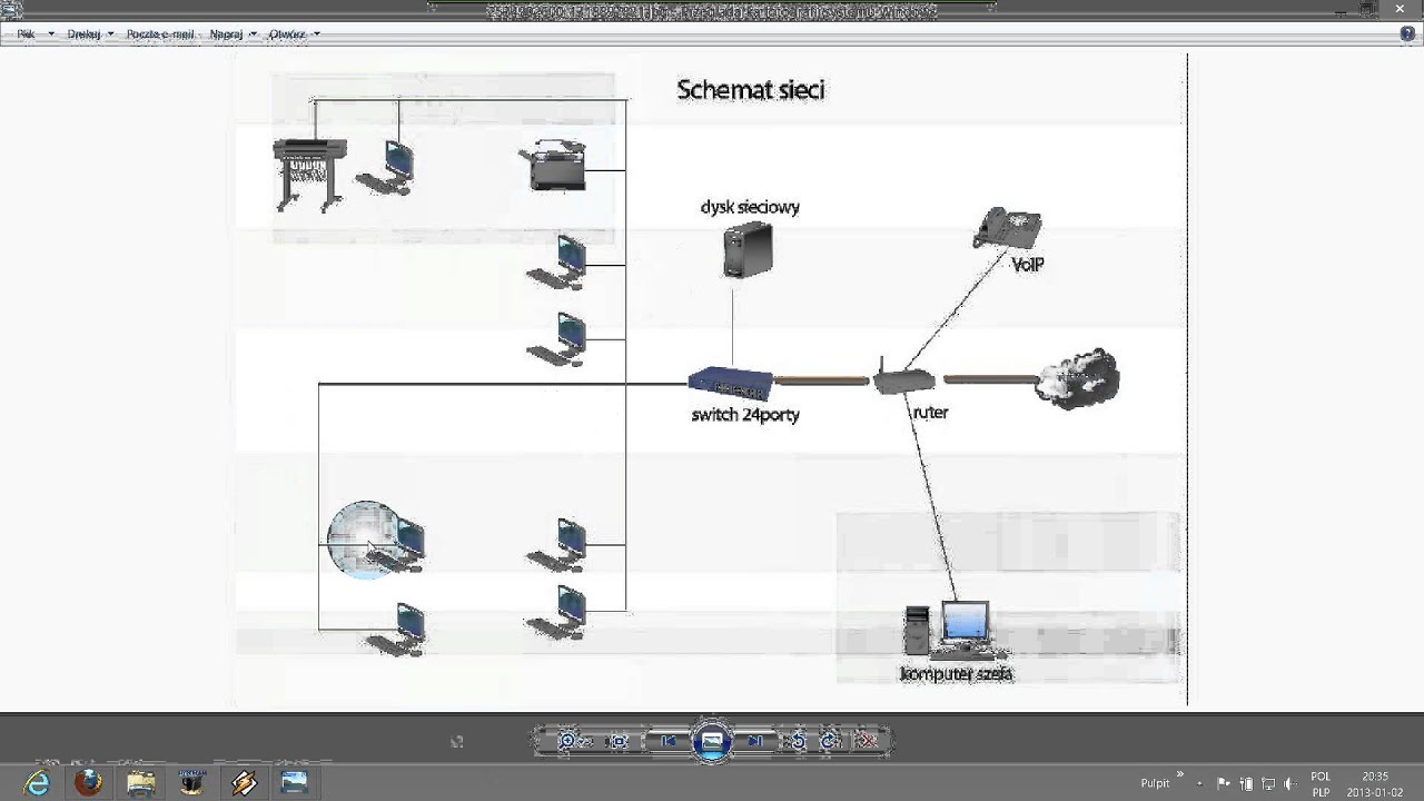 PRZYKŁADOWY SCHEMAT SIECI KOMPUTEROWEJ - YouTube