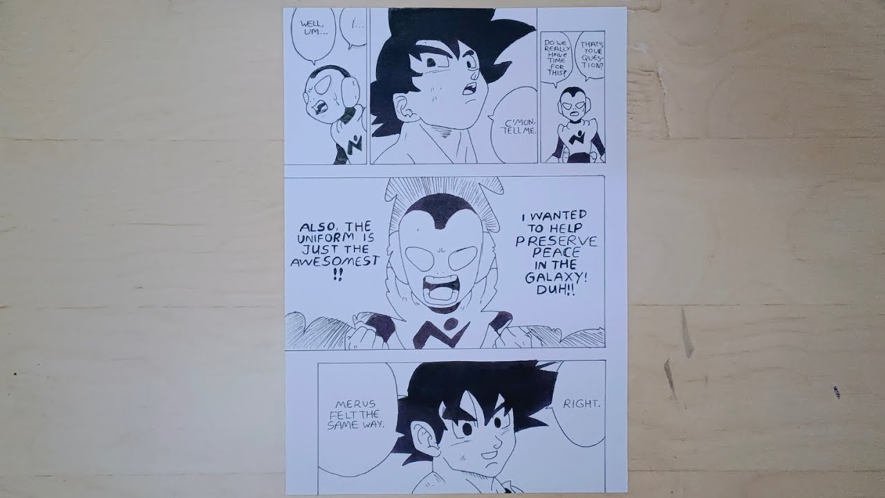 Drawing a manga page | Dragon ball Super | DBS - YouTube