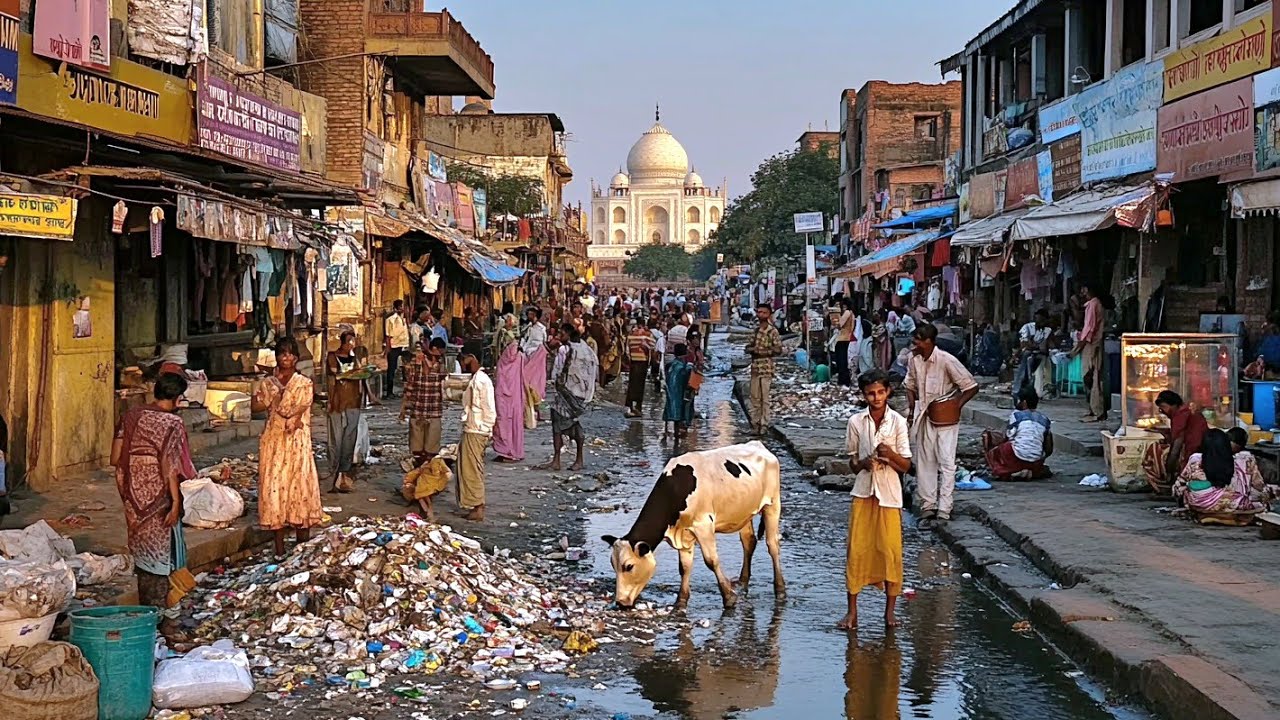 🇮🇳 AGRA SLUMS JUST STEPS FROM TAJ MAHAL: THE SIDE TOURISTS NEVER SEE ...