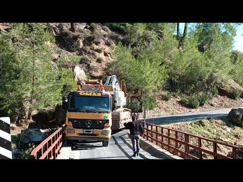 2 dingil lowbed köprü geçişi (2 axle lowbed bridge crossing) #mercedes #lowbed #volvo #ekskavatör